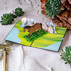 Rykamia Horse Pop Up Card, Blank Horse Card, Horse Birthday Card, Horse Thank You Card, Horse 3D Card, Horse Gift, Horse Get Well Card, Equestrian Gift, Card for Mom, Dad, Friends, Son, All Occasion