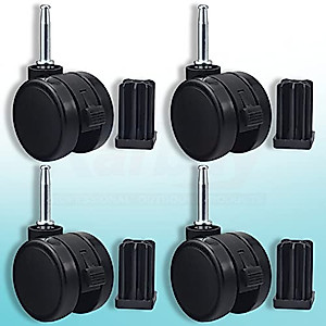 Caster Wheel Gas Grills/Stem Style Locking Swivel Caster 6414 for Weber, Genesis, Summit, Silver, Spirit Gas Grills, Includes Caster Insert (2 5/16" in Diameter) (4)