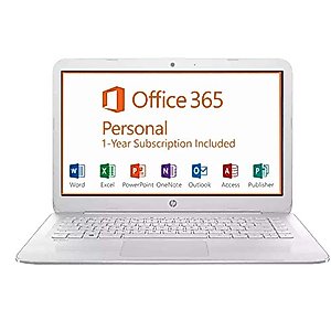 HP 14-inch Full HD Stream Laptop PC (Intel Celeron N3060, 4GB RAM, 64GB eMMC, White) with Office 365 Personal for one year