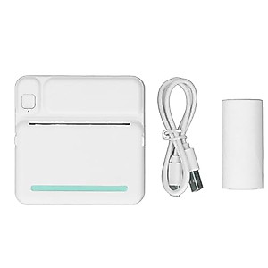 ZIZEV Portable Thermal Printer, Mini Multifunctional Thermal Printer, Rechargeable, 200dpi Resolution, for Photo (White Green)