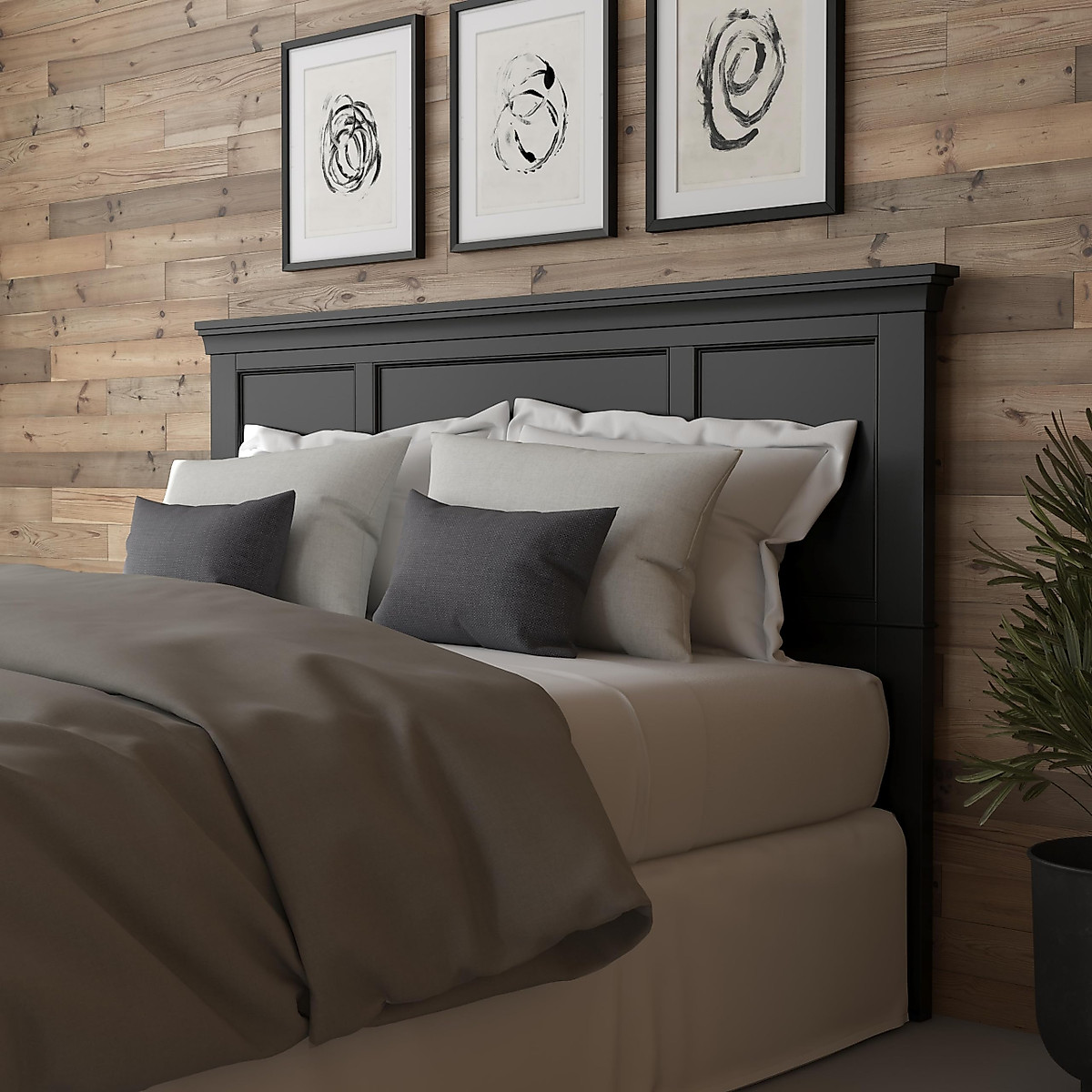 Homestyles Bedford Headboard, King (U.S. Standard), Black