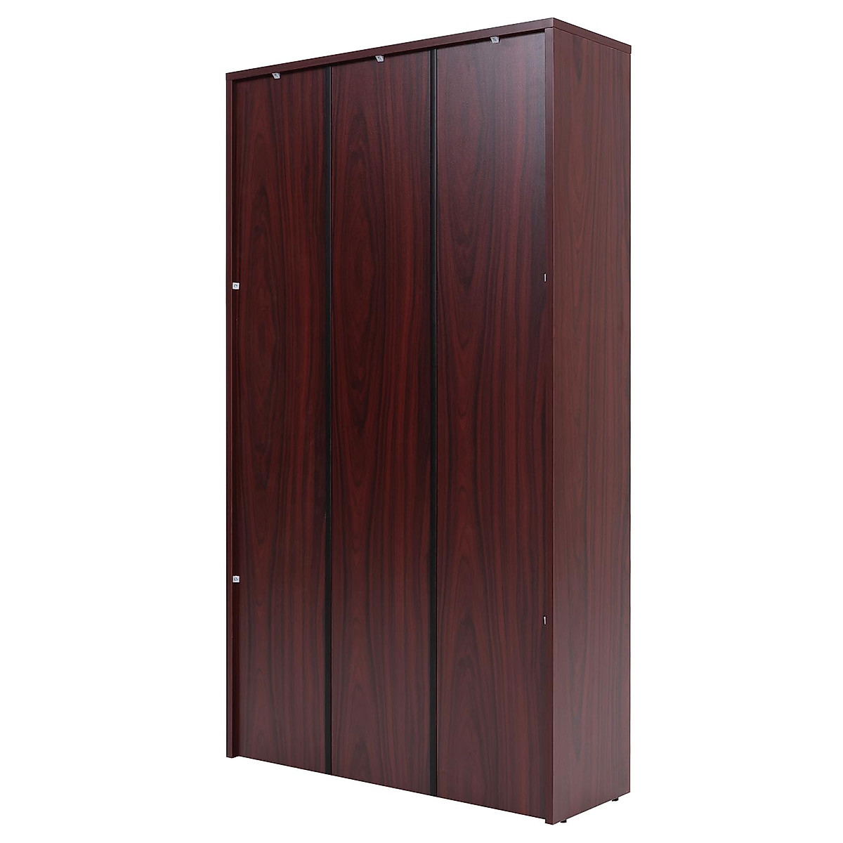 STARY 5 Shelf Mahogany Bookcase 60 inch Tall Wood Bookshelf for Bedroom