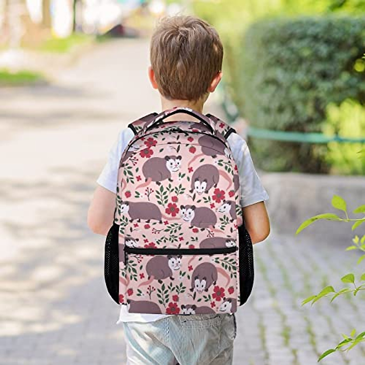 COOPASIA Cute Possum Backpack, 16 Inch Opossum Theme Bookbag with Adjustable Straps, Durable, Lightweight, Large Capacity, School Backpack for Kids Girls Boys