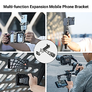 SmallRig Multifunctional Universal Cell Phone Mount Adapter, Phone Tripod Mount with Cold Shoe, Phone Holder for iPhone 15 14 13 12 11, Fits for Tripod Monopod Phone Cage Camera cage-3559