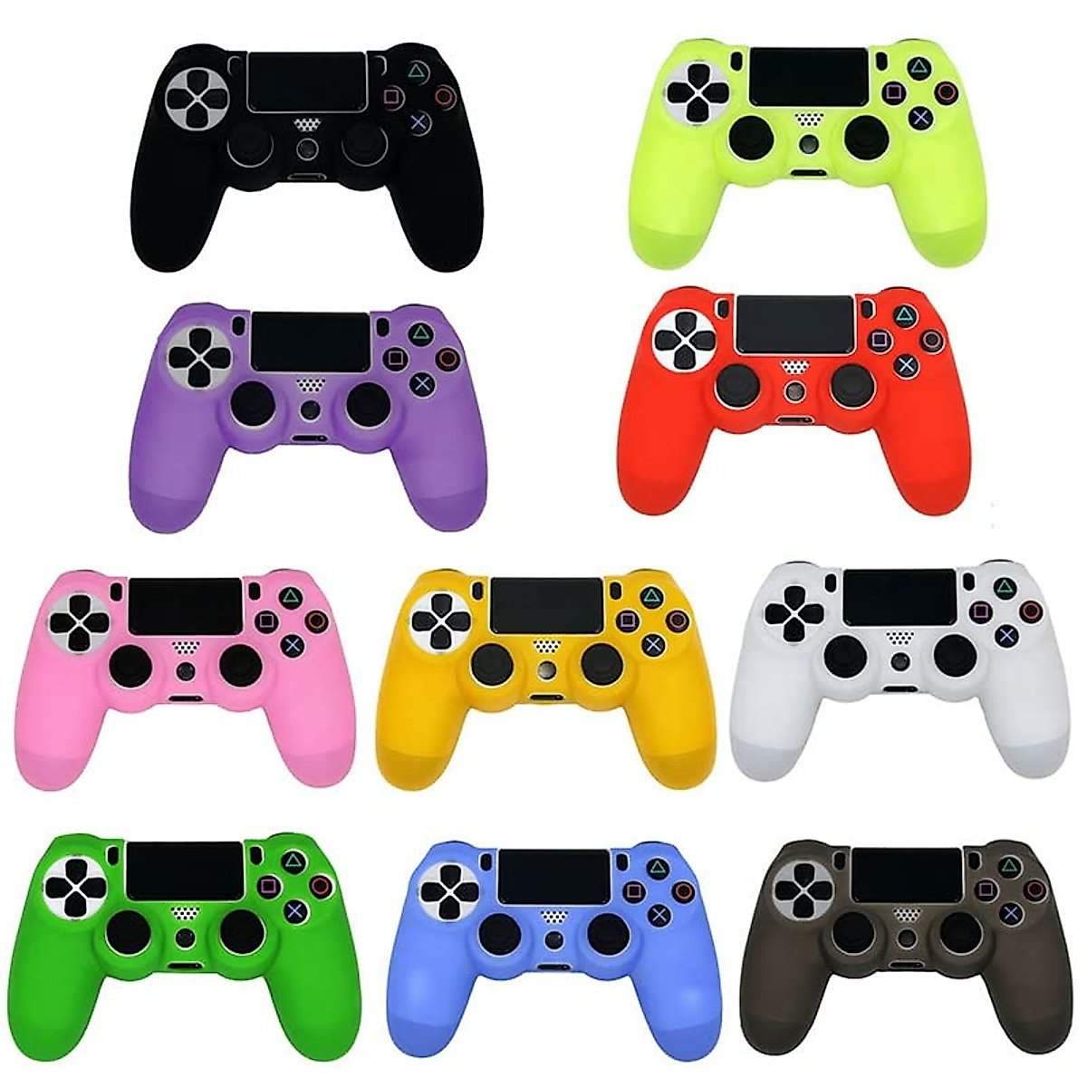 ZOMTOP Silicone PS4 Controller Case: A Second Skin for Your Gamepad - Soft, Anti-Slip, Shockproof - Original Color with Grips and Caps(Purple)