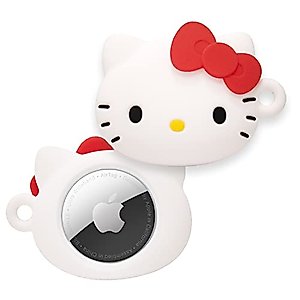 iFace Sanrio Friends Special Edition Silicone Protective Cover Designed for Apple AirTags [Cute Character Case] [Carabiner Keychain Clip Included] - Hello Kitty
