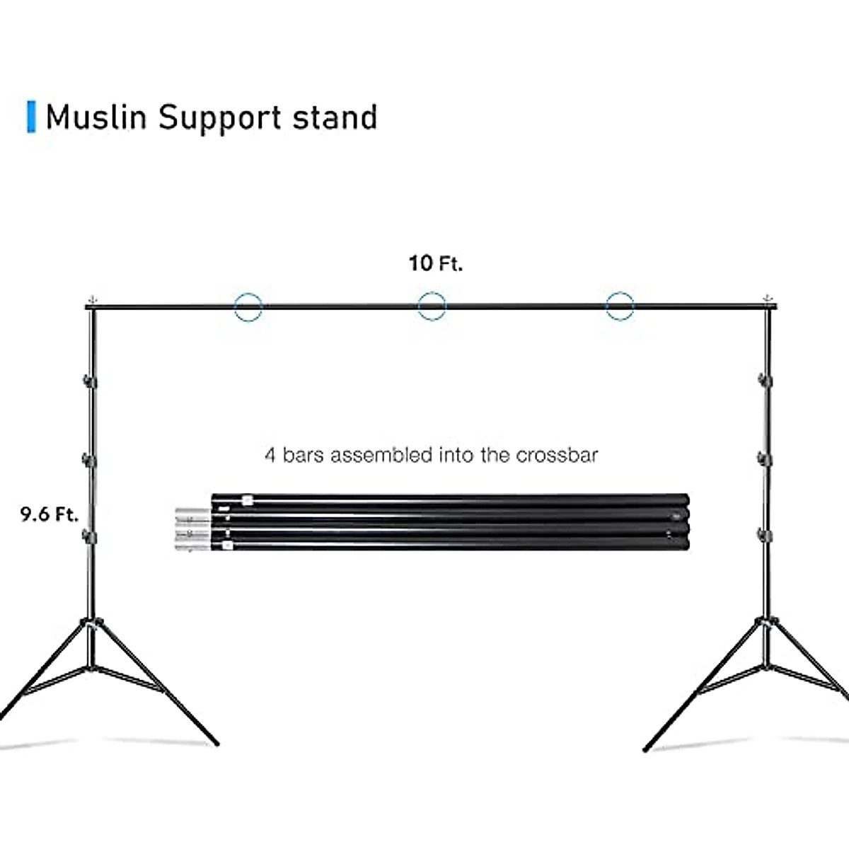 LimoStudio 10 x 9.6 ft. Heavy Duty Backdrop Stand / 10 x 20 ft. Green Background Screen / 700W Continuous Output Umbrella Lighting Kit, AGG408