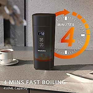 Portable Kettle with Temperature Control Travel Kettle 15oz Travel Kettle with Pouch Portable Electric Kettle Boil-Dry Protection Portabel Water Bolier Keep Warm Travel Electric Kettle For Tea Coffee
