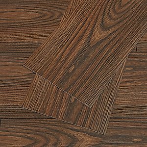 VEELIKE 36-Pack Brown Chestnut Wood Peel and Stick Floor Tile Bathroom Waterproof Wood Look Vinyl Flooring Planks 6''x36'' Self Adhesive Brown Flooring for Bedroom Living Room Kitchen