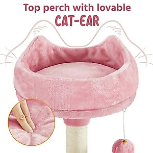 Pink 69” Multi-Level cat Tree with Condos, Scratching Posts & Platforms