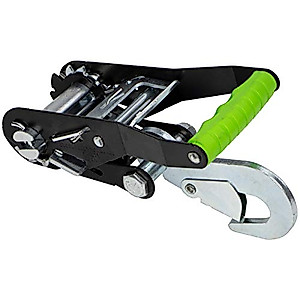 VULCAN Car Tie Down with Snap Hooks - Lasso Style - 2 Inch x 96 Inch - 4 Pack - High-Viz - 3,300 Pound Safe Working Load