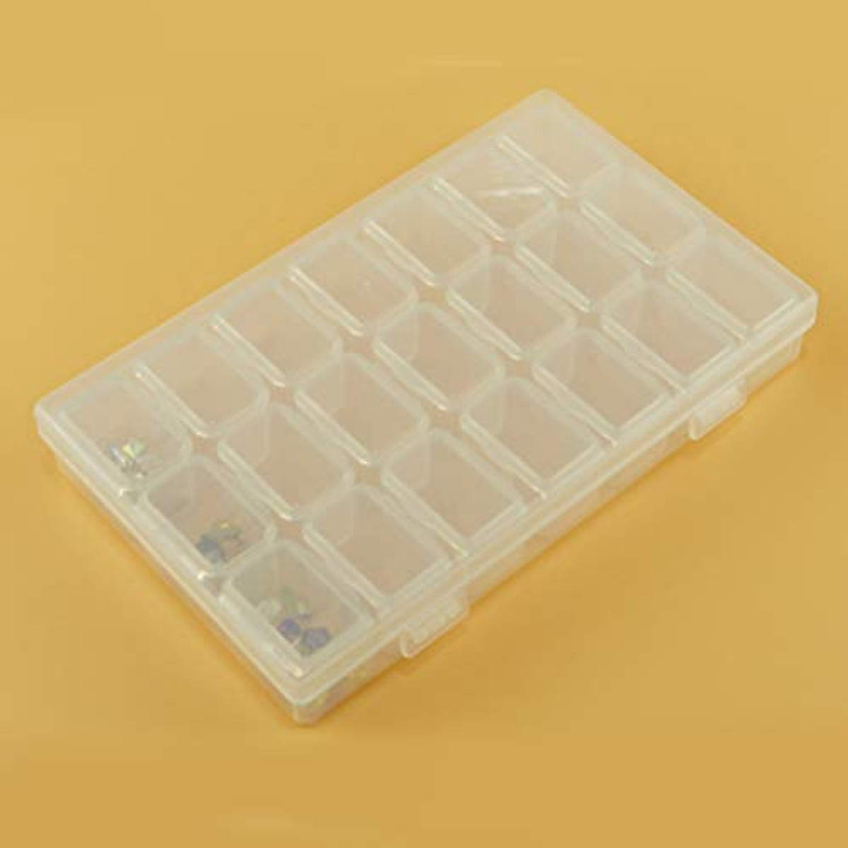 EXCEART 21 Compartments Clear Plastic Organizer Box Container Craft Storage for Beads Organizer 2pcs
