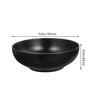 UPKOCH Plastic Utensils Ramen Bowl Melamine Noodle Bowls: 2Pcs Large Soup Bowls Food Serving Bowls for Cereal Salad Soup Pho Ramen Dessert Rice Noodle Pasta Black Plastic Cutlery