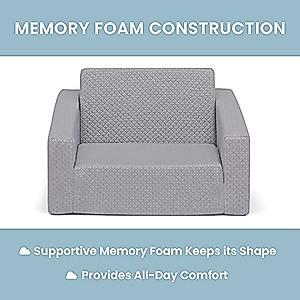 Delta Children Serta Cozee Flip Out Memory Foam Chair, Grey