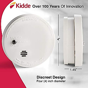 Kidde Fire Sentry Smoke Detector, 9V Battery Powered Smoke Alarm, 4 Inch Compact Design & Smoke Detector, Battery Powered with Test Button