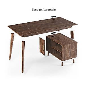 Union & Scale UN56950 MidMod 60 Storage Desk, Espresso (UN56950)