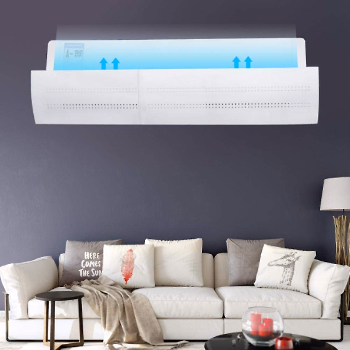 Air Conditioner Deflector, Windproof Baffle Retractable Anti Direct Blowing Cold Child Air Conditioner Wind (Hollow waterproof)