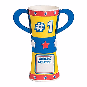 Fun Express World's Best Dad Trophy Cup Craft Kit for Father's Day - Makes 12 - DIY Craft Gifts for Kids