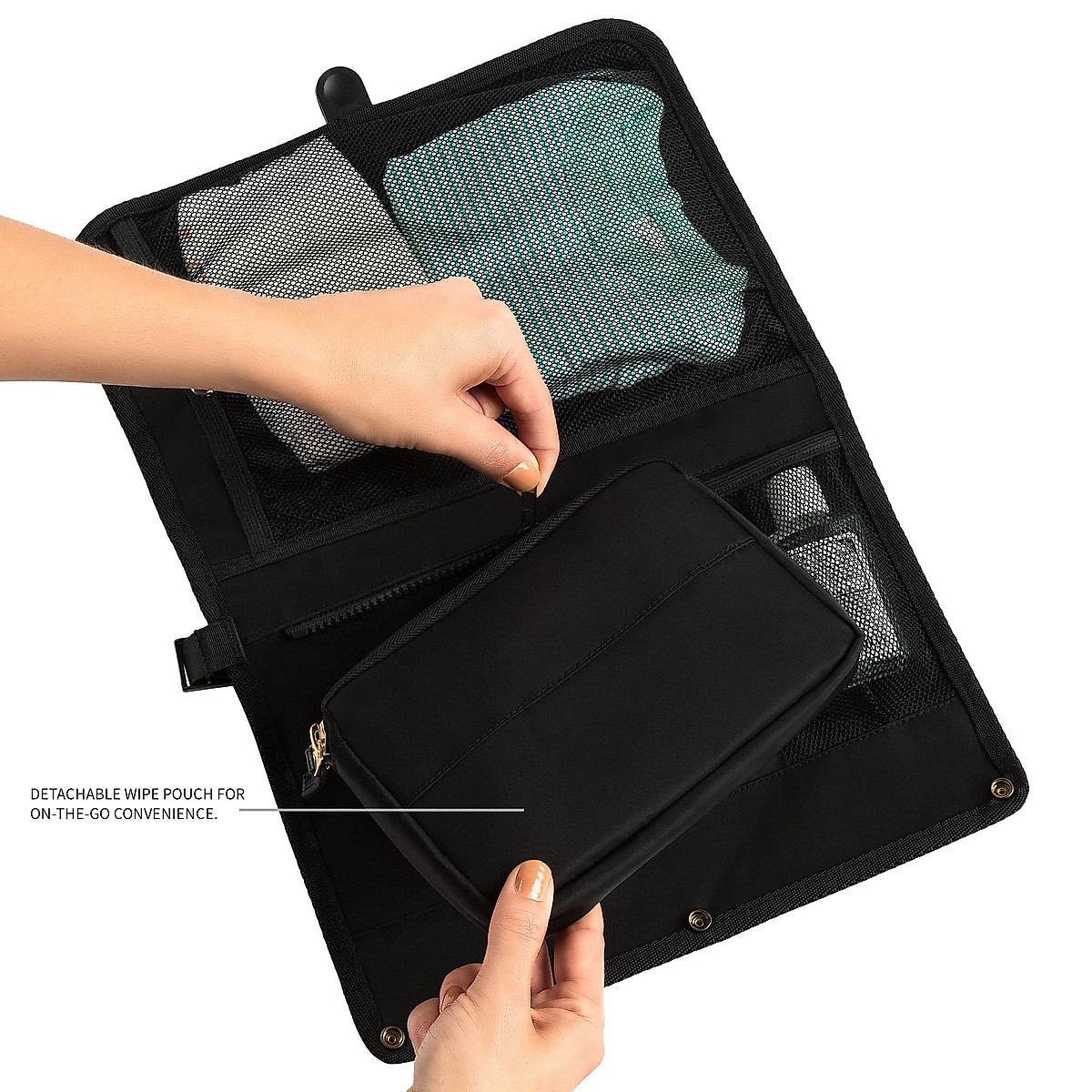 Best Portable Changing Pad for Smart Parents, Newly Design Wipe Pouch, Extra Storage, Fits Easily Into Diaper Bag, Large Detachable Padded Mat with Non-Skid Backing, Liquid Resistant Machine Washable