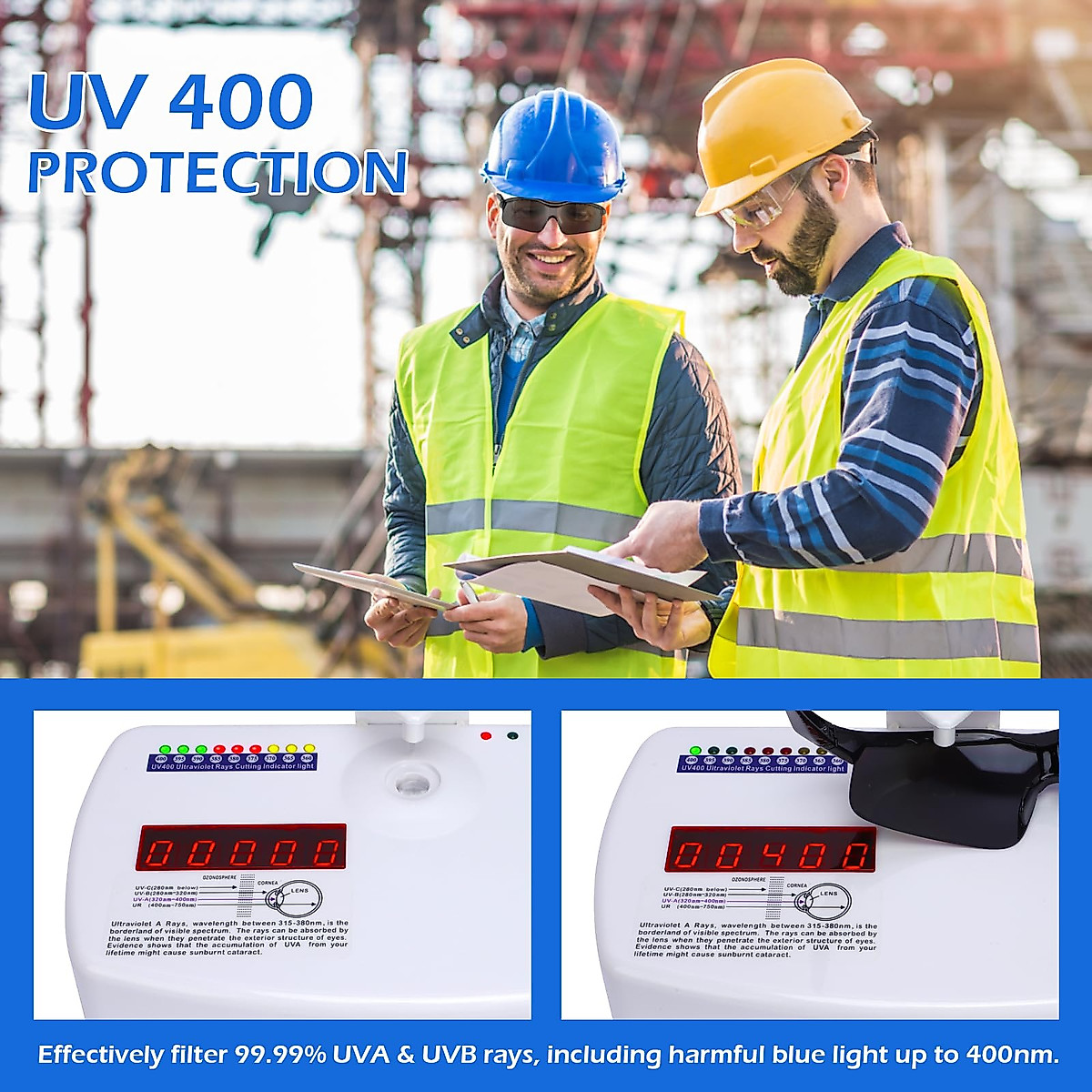 OXG 12 Pack Anti Fog Tinted Safety Glasses for Men, ANSI Z87.1 Safety Goggles Impact Scratch Resistant Eye Protection for Shooting, Work, Construction