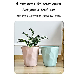 Wansan Irregular Trash Can Trash Can Plastic Trash Can Trash Can Fashion Simple Office Trash Can Without Lid, Kitchen Home Office Bedroom Office-yellow, 26x27x16cm