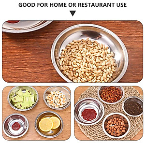 DOITOOL Stainless Steel Sauce Dishes, 10Pcs Round Seasoning Dishes Sushi Dipping Bowl Mini Appetizer Plates Saucers Dishes Mini Saucers Bowl (3. 1Inch)