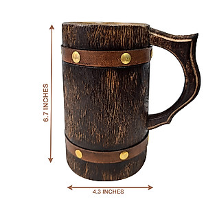 collectiblesBuy Medieval Inspired Antique Wooden Beer Mug Wood Tankard Coffee Stein Groomsmen Gift Idea Eco- Friendly Custum Wooden Cup