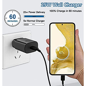 Super Fast Charger Type C 2 Pack 25W USB C Wall Charger for Samsung Galaxy S22 / S22 Ultra / S22+ / S21 / S21 Ultra / S21+ / S20 / S20 Ultra/Note 20 Ultra/Note 10 Plus/Z Fold 3