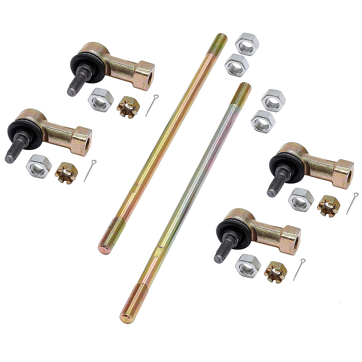 Tie Rod Ends 4PCS & Tie Rod 2PCS Kit, Compatible With 1999-2008 Honda Sportrax 400, 2009-2014 Honda Trx400X, Ball Joint Set, ATV UTV Part Accessories