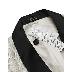 COOFANDY Men's Tuxedo Jacket Wedding Blazer One Button Dress Suit for Dinner,Prom,Party White