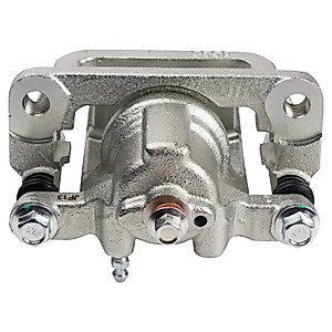 TRQ Rear Performance Brake Pad & Rotor Kit Brake Caliper Brake Pads Brake Rotors Set Ceramic Vented Premium G-Coated Compatible with 2013-2018 Nissan LEAF 2014-2018 Rogue 2017-2019 Rogue Sport