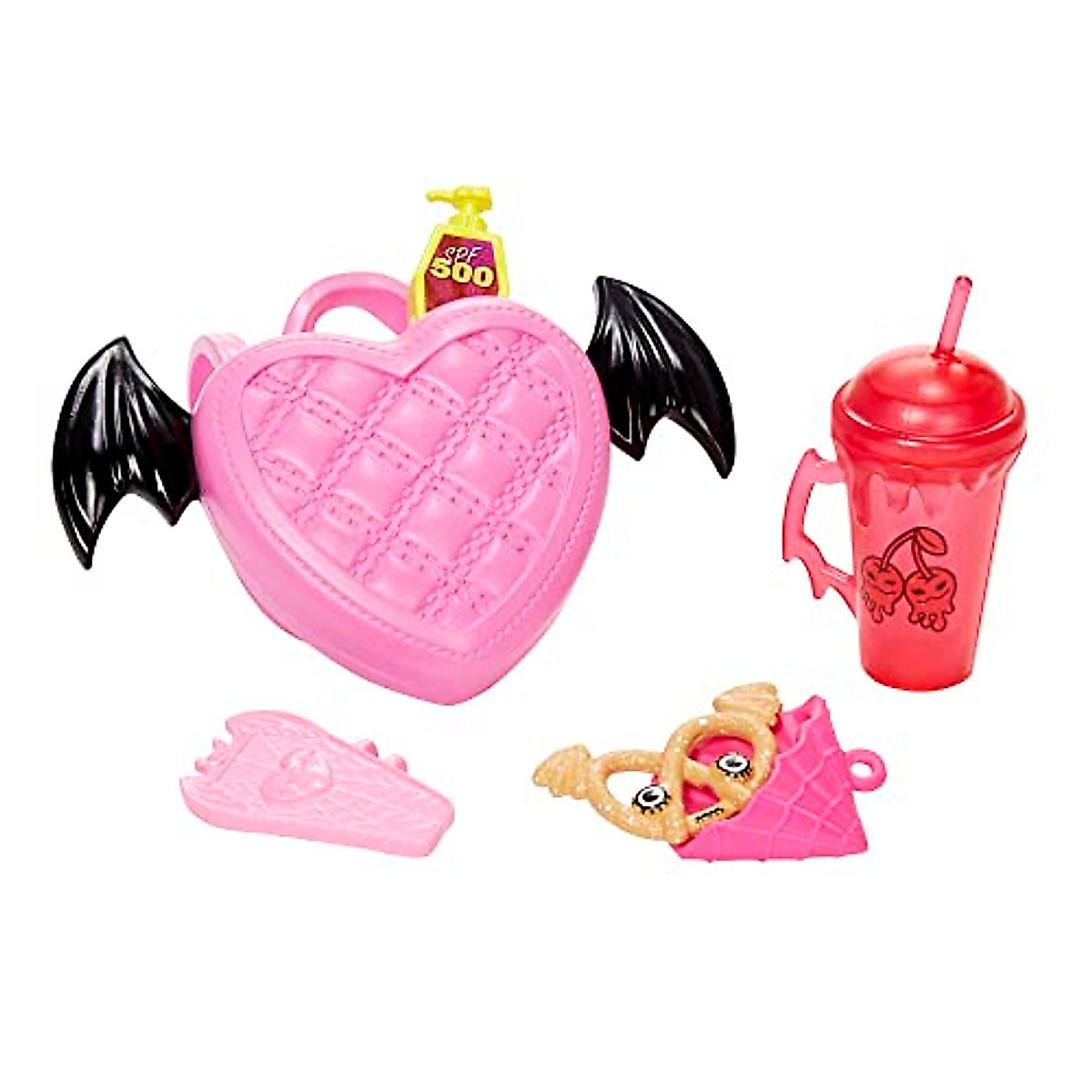 Monster High Doll, Draculaura with Pink & Black Hair in Signature Look with Fashion Accessories & Pet Bat Count Fabulous