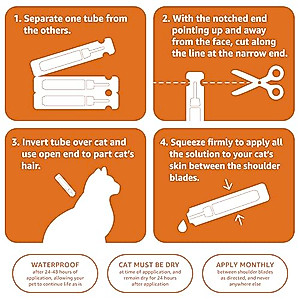 Amazon Basics Topical Flea Treatment for Medium Cats (5-9 Pounds), 6 Count (Previously Solimo)