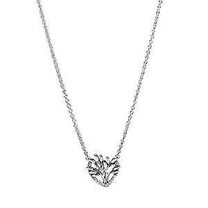 Pandora Jewelry Heart Family Tree Cubic Zirconia Necklace in Sterling Silver, 19.7", No Box