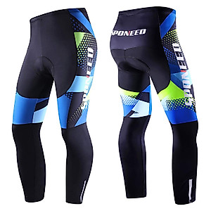sponeed Cycle Pants Men Long Sleeve Winter Bike Shorts Cycling Clothes Padding Bicycle Wear US XL Multi