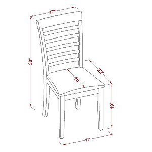 East West Furniture ANML5-MAH-C Dining Table Set, 5-Piece