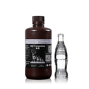 NOVA3D High Transparent 3D Resin Non-Yellowing 405nm photopolymer Resin Clear Like Glass for LCD 3D Printing, 500g