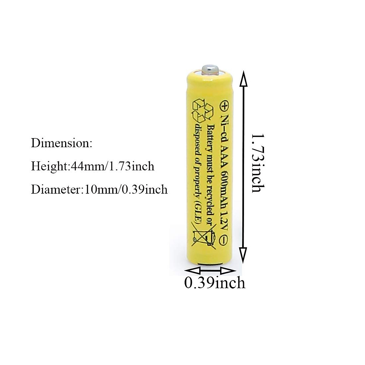 QBLPOWER NiCd AAA 1.2V 600mAh Triple A Rechargeable Batteries for Outdoor Solar Lights Solar Lamp Garden Light (8 Pack)