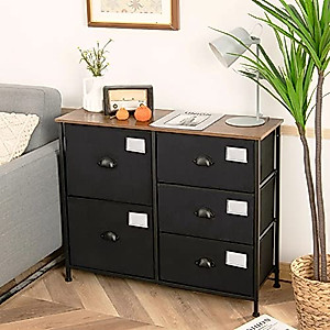 n/a 5 Drawer Dresser Fabric Storage Tower Unit for Bedroom Hallway Closets