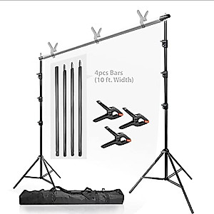 LimoStudio (Heavy Duty) 10 ft. Wide x 9.6 fit. Tall Backdrop Stands, High Stability with Thicker Pole Diameter, Adjustable Width & Length, Background Support System Kit with Accessories, AGG1114