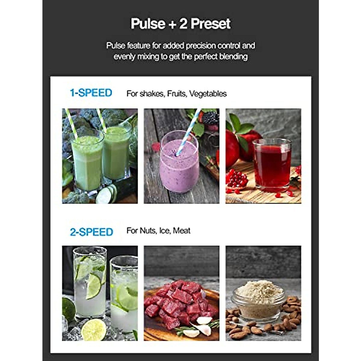 Professional Countertop Blender for High-Speed Shakes, Smoothies, Juicing & More - Crush Ice, Frozen Fruit, and More with 4 Stainless Steel Blades & 60oz Jar - Easy to Clean, Perfect for Kitchen Use (Red)