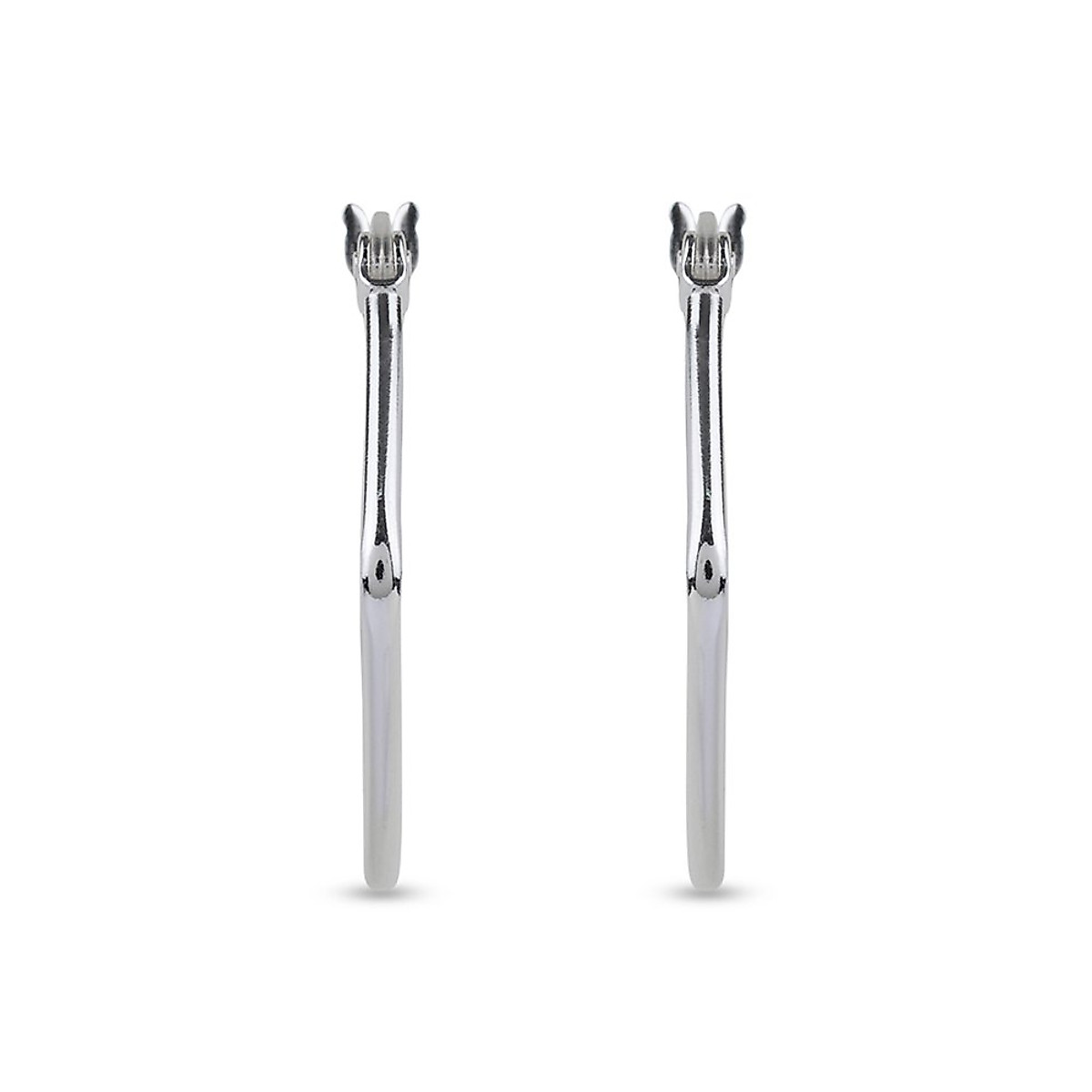 LeCalla Sterling Silver Jewelry Light Weight Square Dainty Small Hoop Earrings for Women