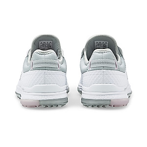 Puma Golf Women's Proadapt Alphacat Golf Shoe, Puma White/Puma Silver/Pink Lady, 7.5