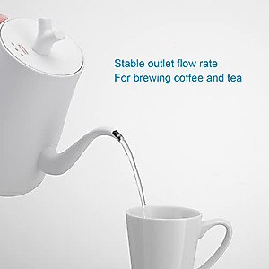 T-magitic Gooseneck Electric Kettle 1 liter,100% Stainless Steel Electric Tea Kettle with Auto Shut - Off Protection, Pour Over Coffee Kettle for Coffee and Tea-Copper (White)