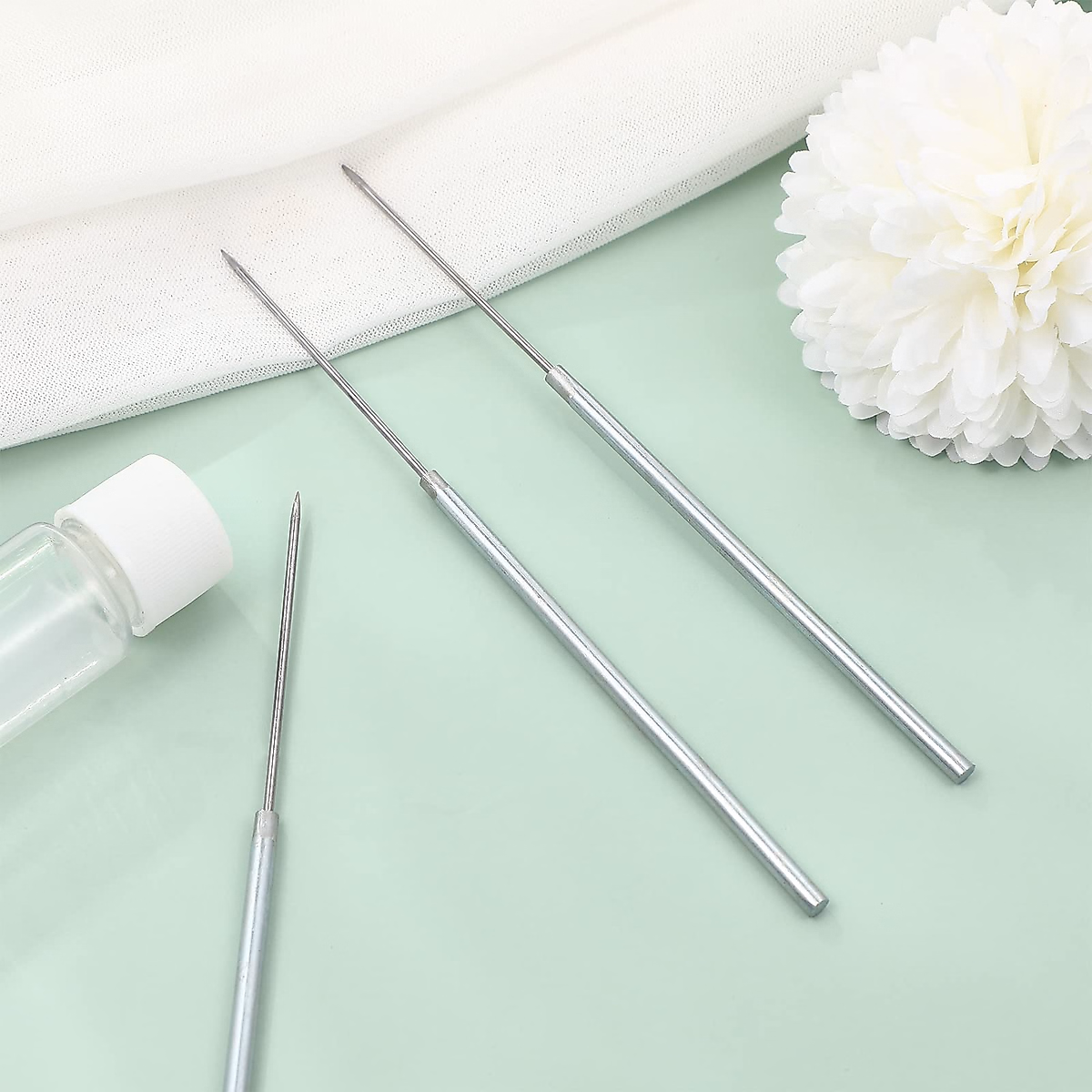 iplusmile 14pcs Lab Dissecting Needle, 3D Printer Nozzle Cleaning Kit, Stainless Steel Single Ended Micro Fine Precision Probe Teasing Needles Biology Experiment Equipment for Lab