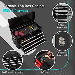 Yenntrss 8-Drawer Rolling Tool Chest & Removable with Wheels,Large Tool Storage Cabinet with Drawers for Garage,Toolbox Organizer with Lock for Mechanics,Warehouse,Worlshop (Black)