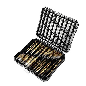 Yaegoo Titanium Twist Drill Bit Set High Speed Steel for Steel, Wood, Plastic, Metal, Copper, Aluminum Alloy with Storage Case (230 PCS)
