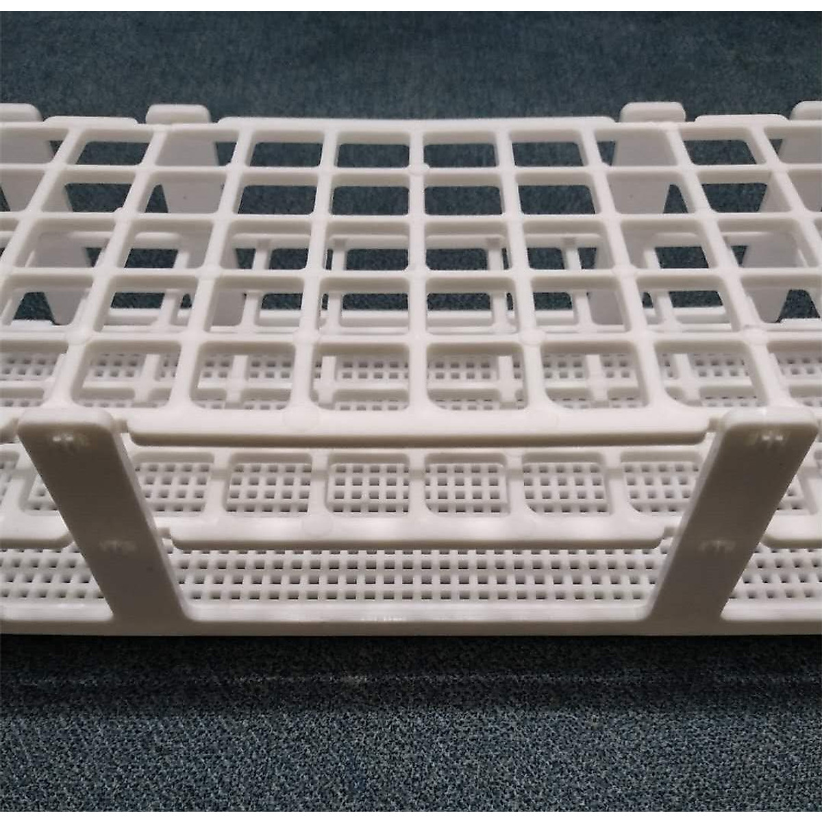 POCOMOCO 3 Packs Plastic Test Tube Rack, 60 Holes Lab Test Tube Rack Holder for 16mm Test Tubes, White, Detachable (60 Holes)