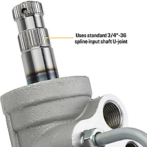 Mustang II Power Steering Rack & Pinion w/Offset Bushings, 82-88 T-bird Design, AN-6 Fittings, 3/4"-36 Spline Input, Compatible with Original & Aftermarket Crossmembers, 15:1 Ratio