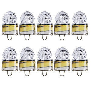 Edearkar LED Fishing Light Underwater 10-Pack Deep Drop Lights Waterproof Diamond Tubular Underwater Colorful Fishing Lure Light Attractants for Tuna Swordfish
